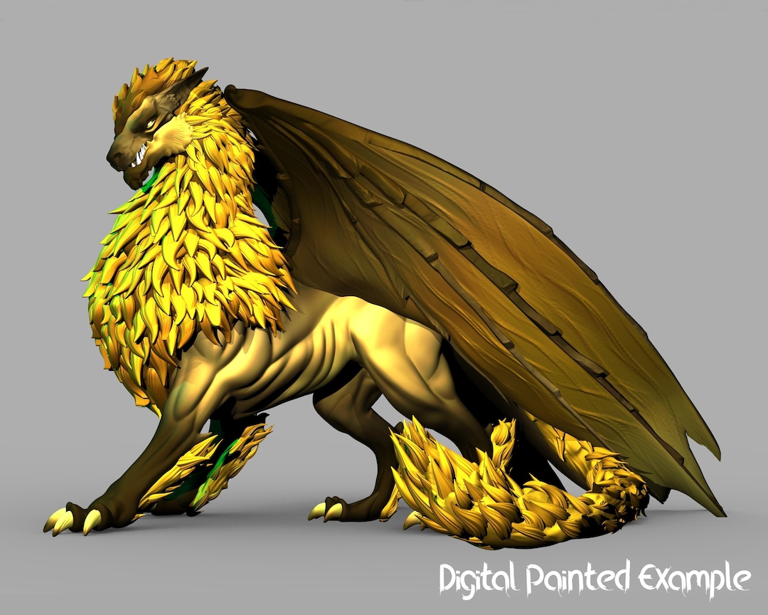 Lion-like Dragon Guardian Miniature | Graceful Lion Drake Miniature ...