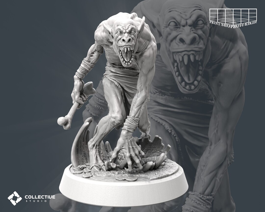 Ghoul With Bones Miniature Swamp Ghoul Figure Forest Encounters for D&D ...