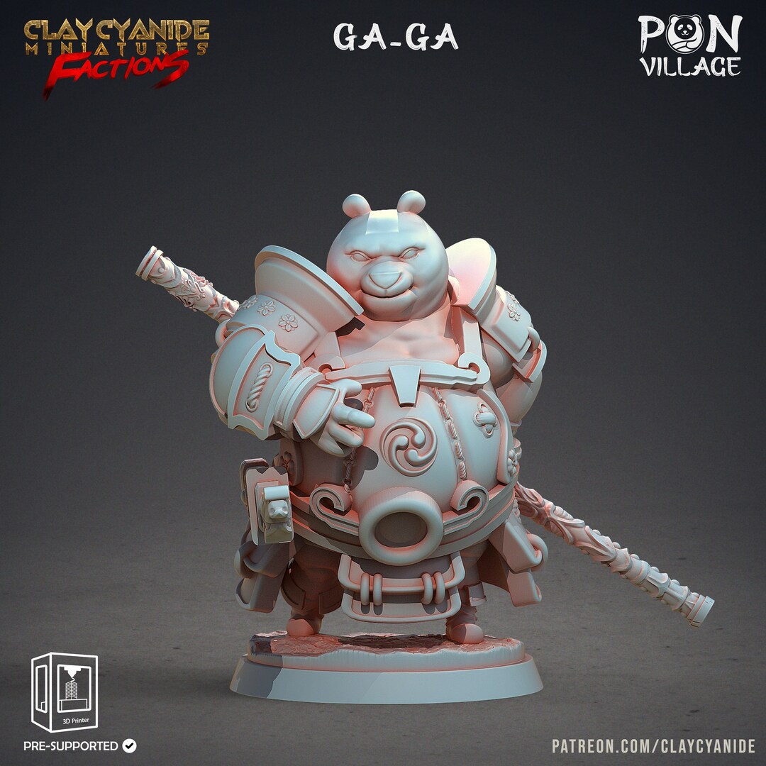 Guardian of the Monastery Miniature Panda Monk Miniature for D&D 5e ...