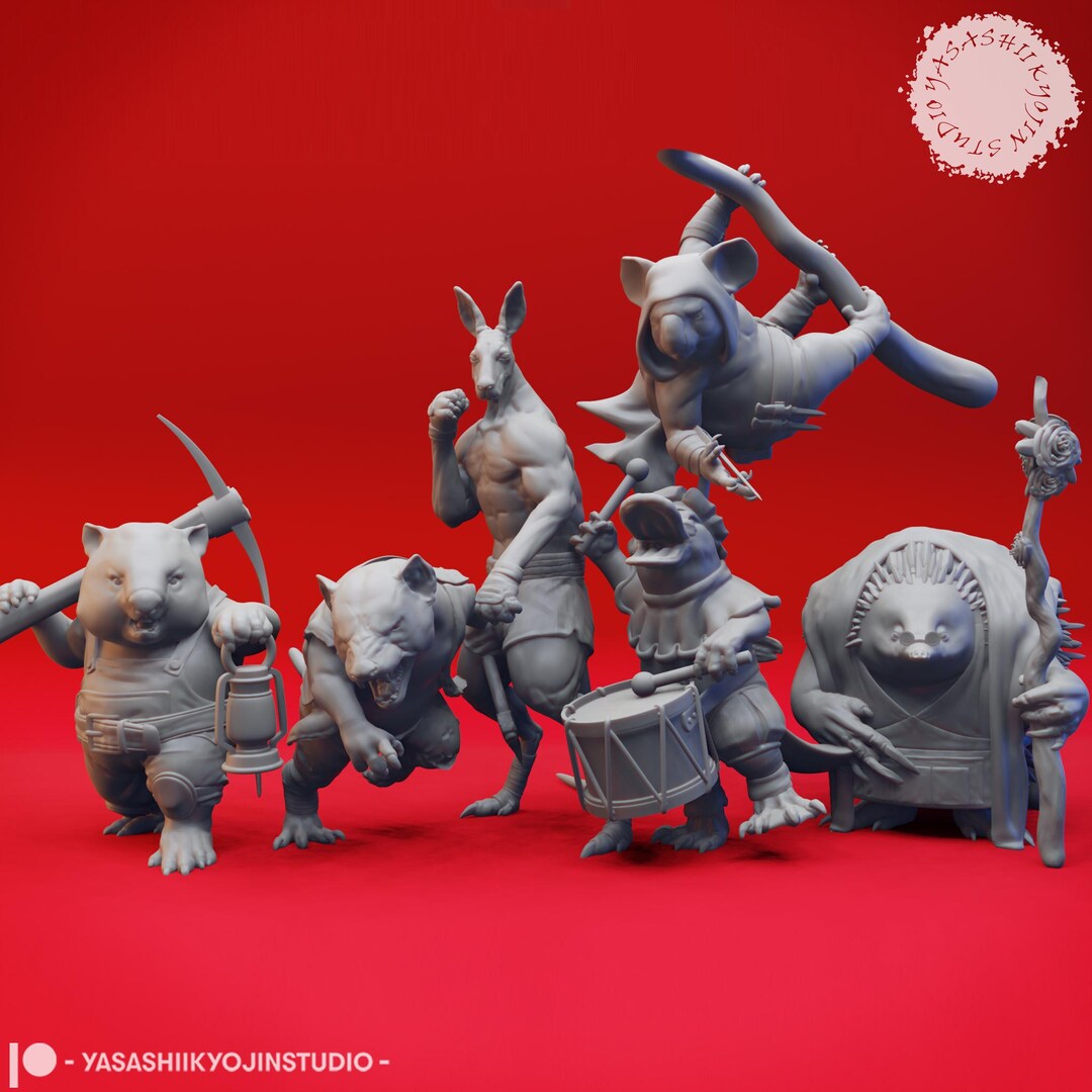 Australian Hero Squad Miniature Set | Humanoid Aussie-folk Figure Pack ...