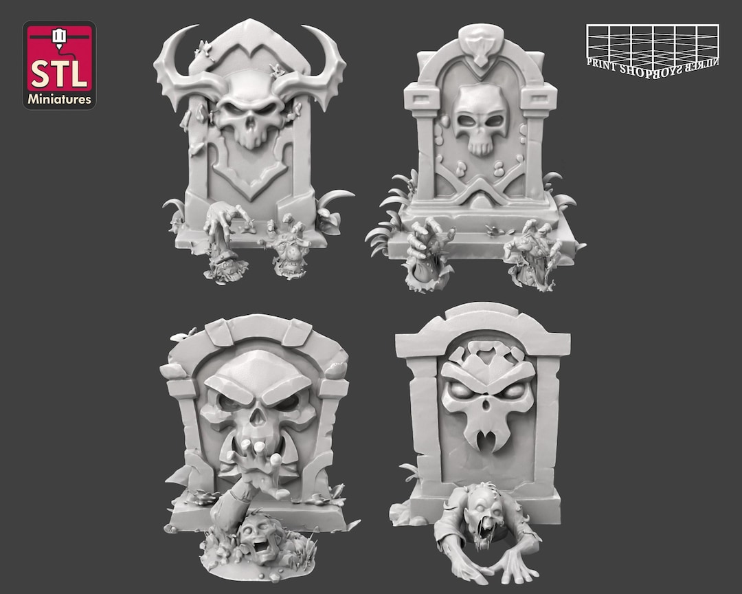 Zombie Graves Miniature Set | Graveyard Figure Pack | Undead Horrors ...