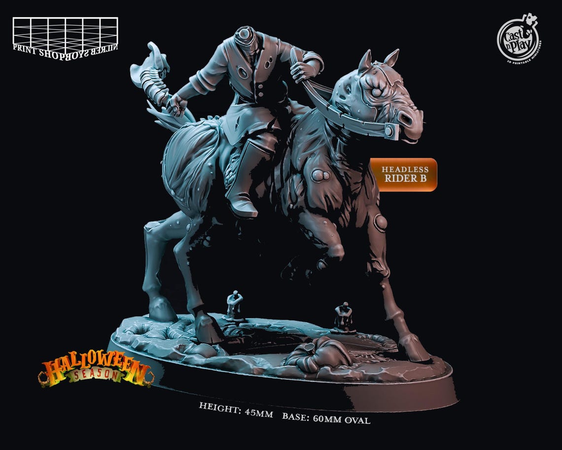Undead Riders Miniature Set | Headless Horsemen Figure Pack | Horror ...