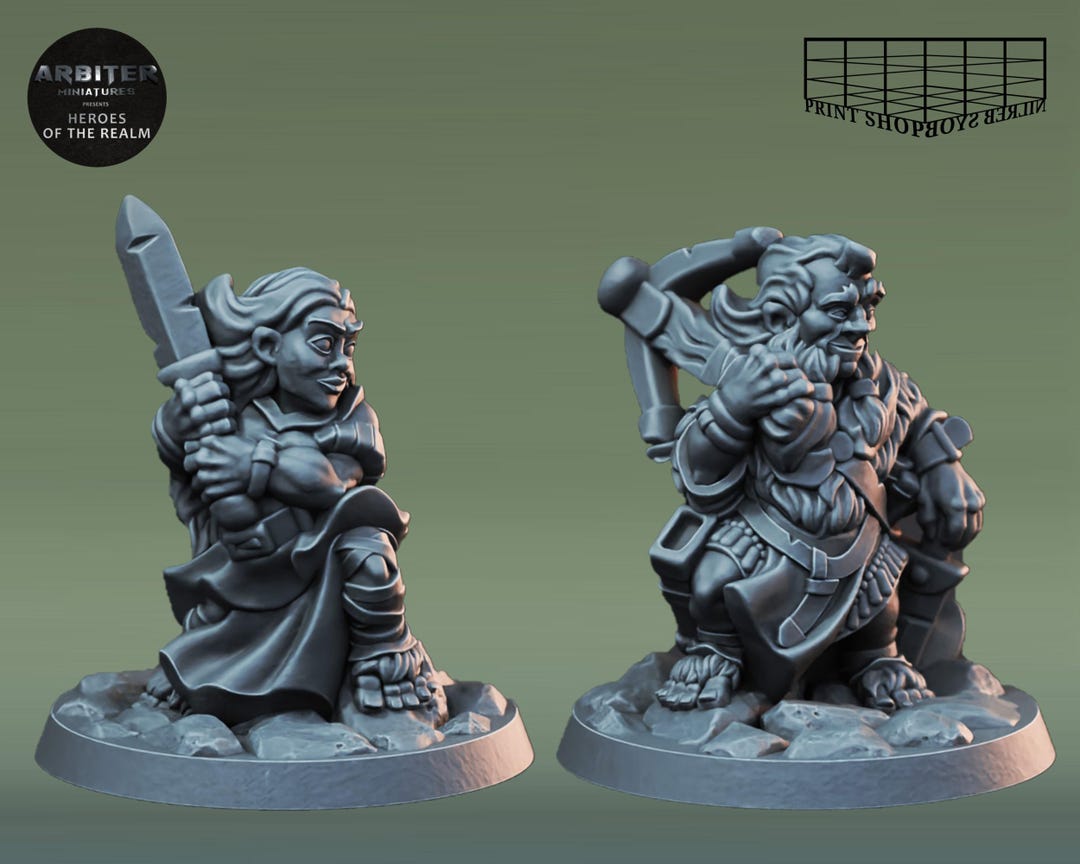 Halfling Heroes Miniature Set | Lightfoot Halfling Figure Pack | Heroic ...