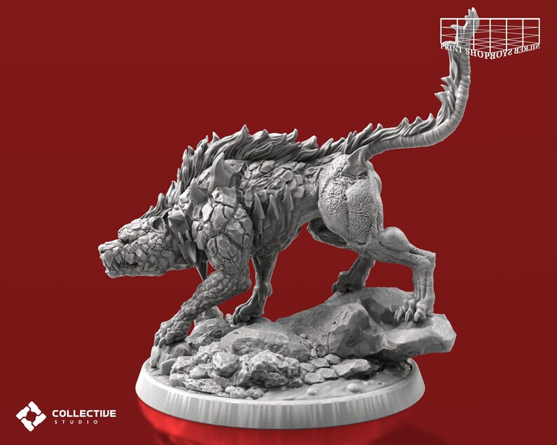 Giant Hellhound Miniature | Fire Giant Hell Hound Figure | Iconic ...
