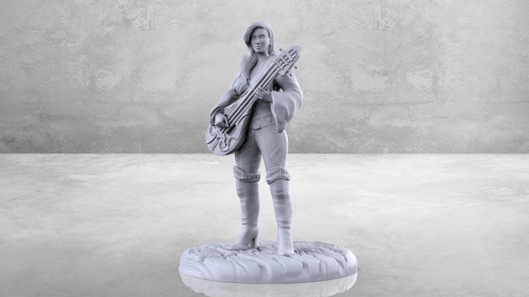 Bard With Lute Miniature Female Bard With Lute Miniature Heroic ...