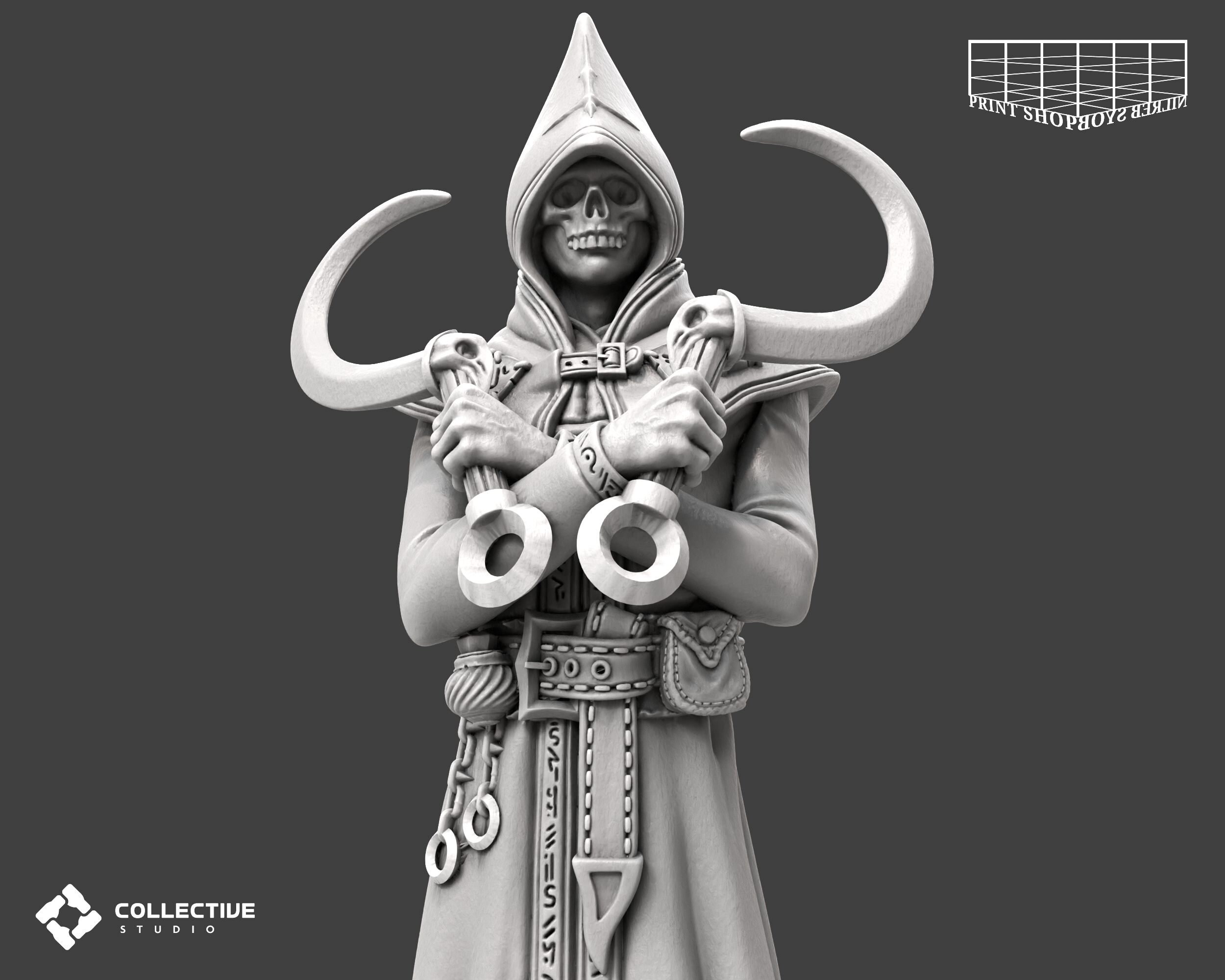 Shadow Cultist Miniature | Arzan Cultist With Skull Mask Figure | Npcs ...