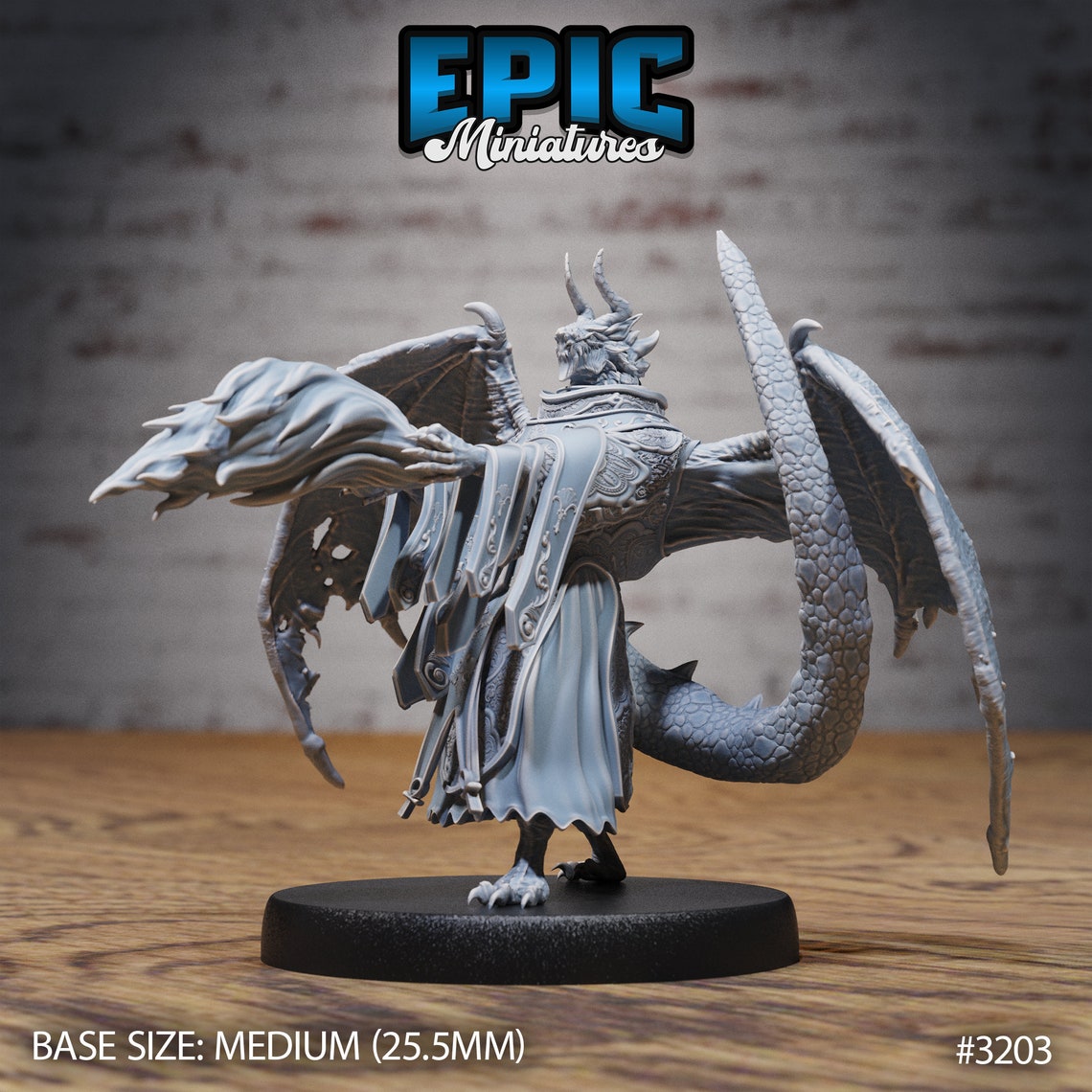 Half Dragon Fighter Miniature | Dragonborn Cleric Sword Miniature | for ...