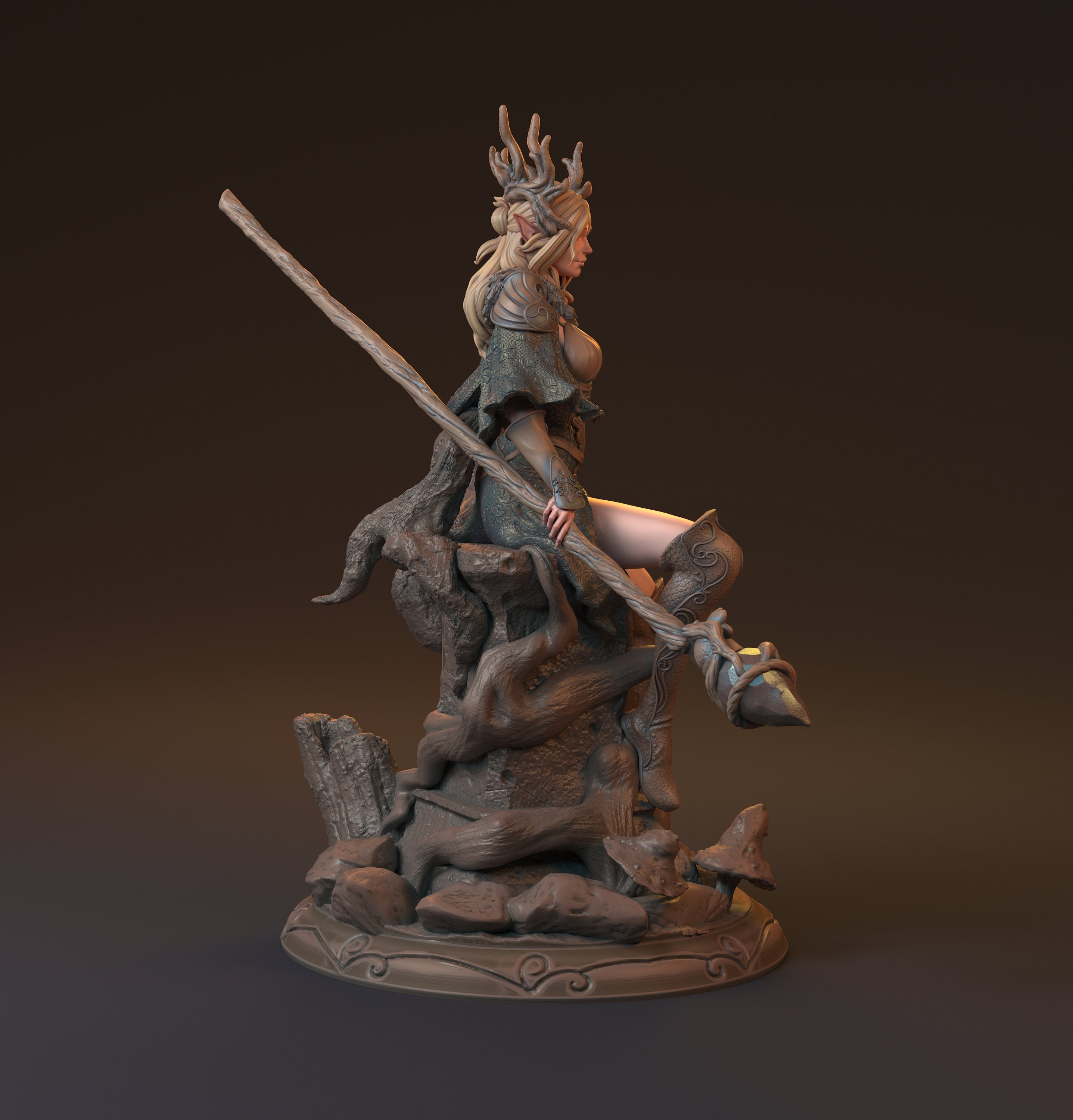 Forest Elf Mage Miniature | Female Elf Mage Miniature | for D&D 5e ...