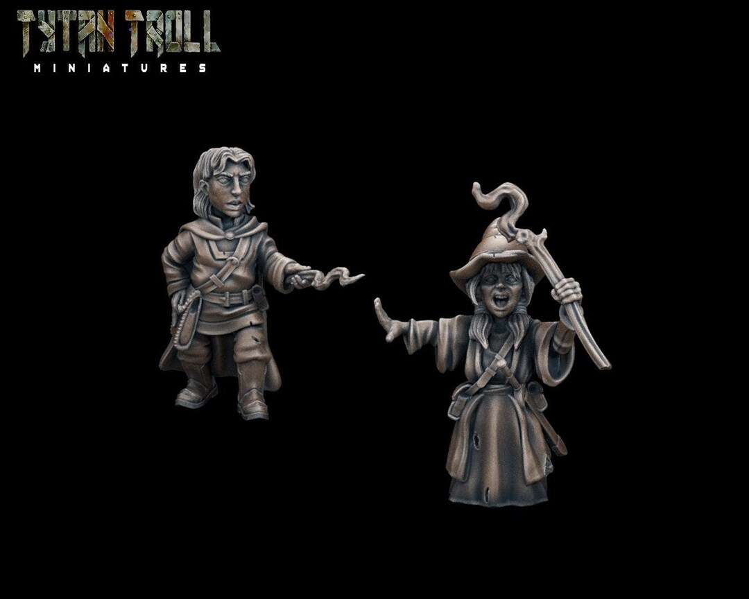 Halfling Wizard Miniature Set Halfling Mage Miniature Pack for D&D 5e ...