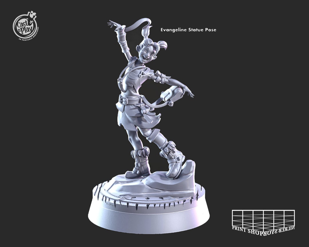 Friendly Young Heroine Miniature | Female Beast Charmer Statue Pose ...