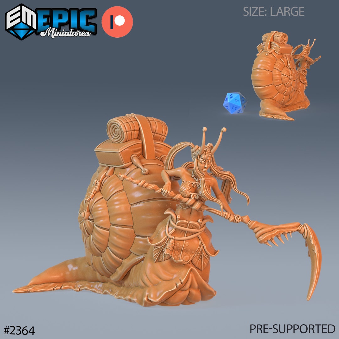 Snail Girl Miniature Snail Girl Attacking Miniature for D&D 5e ...