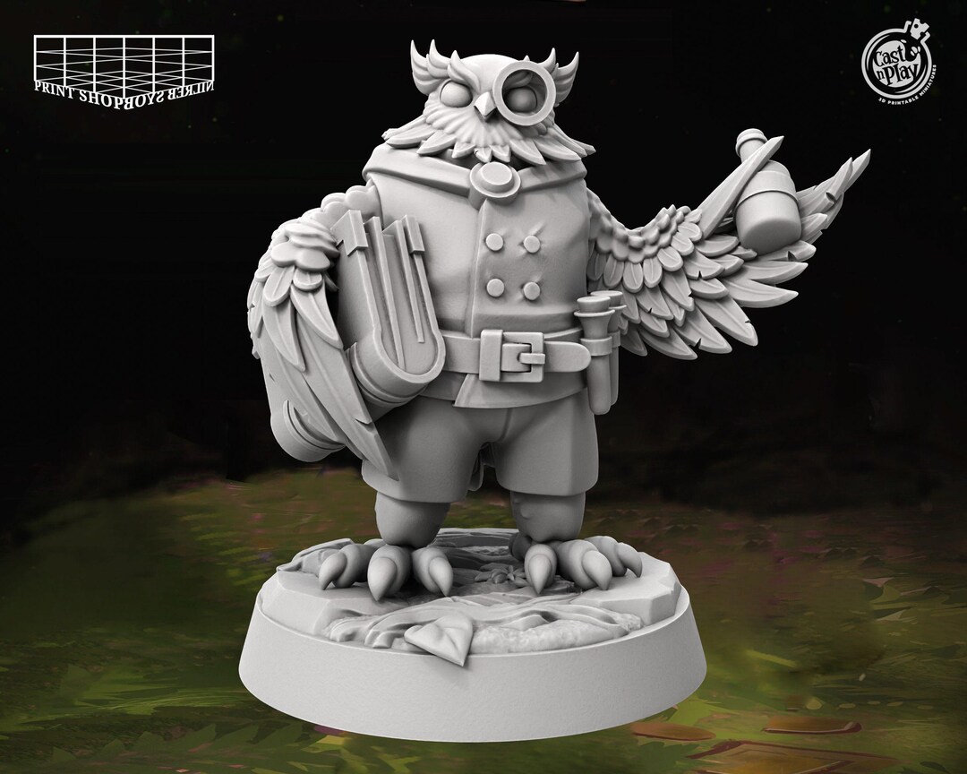 Bird Folk Scholar Miniature | Strig Animal Heroes | for D&D 5e ...