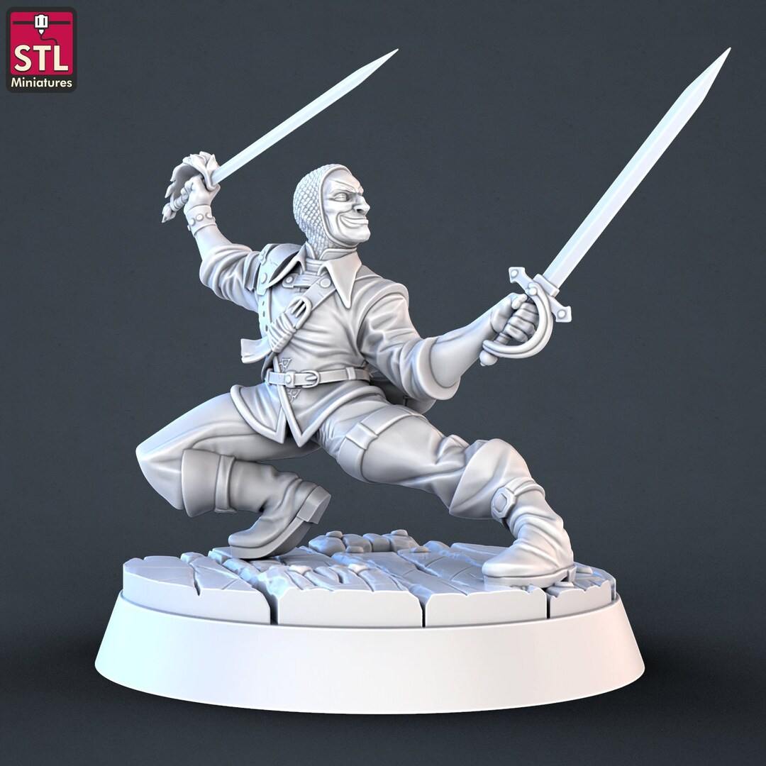 Pirate With Sword Miniature | Fencing Pirate | Heroic Character | STL ...