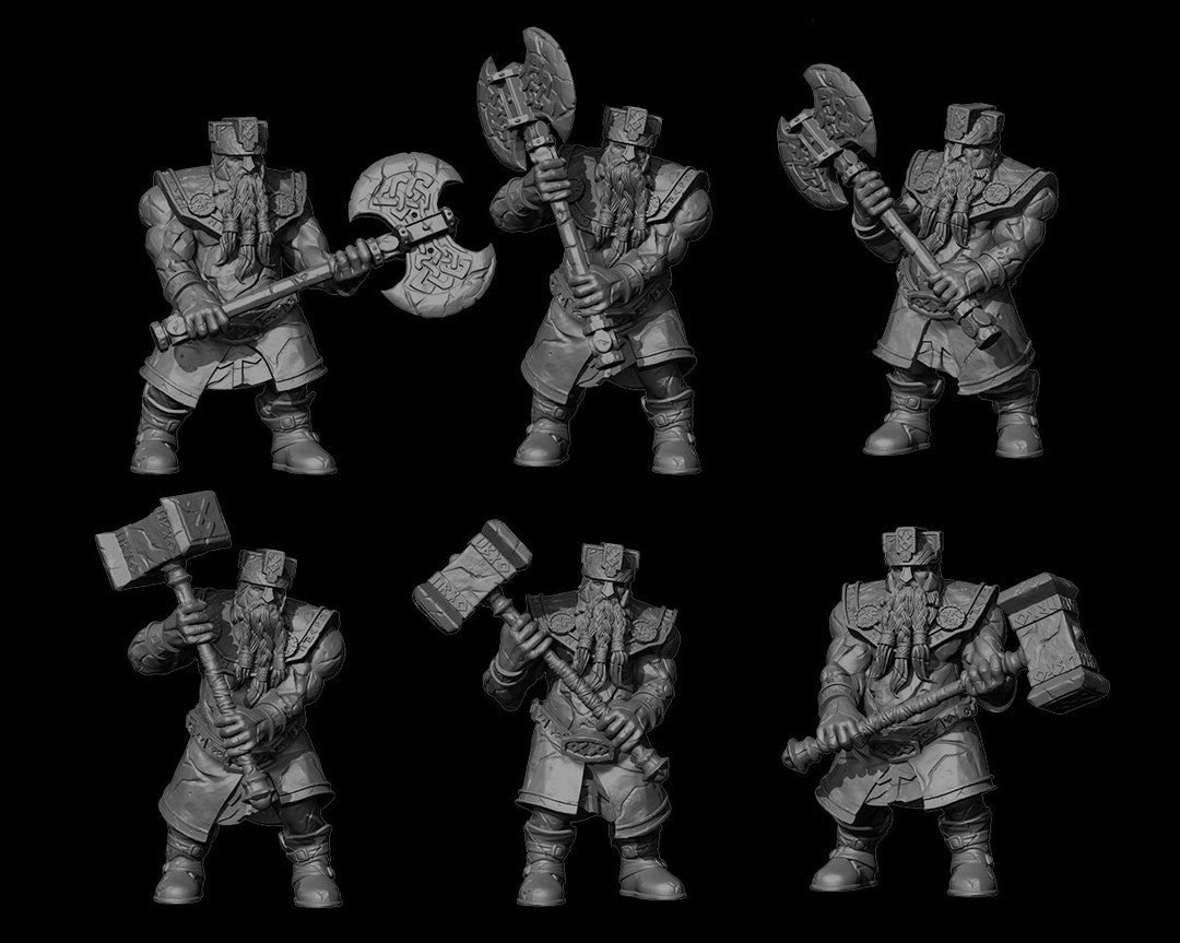 Dwarven Stone Giants Miniature Set | Dwarf Throne Stone Defender ...