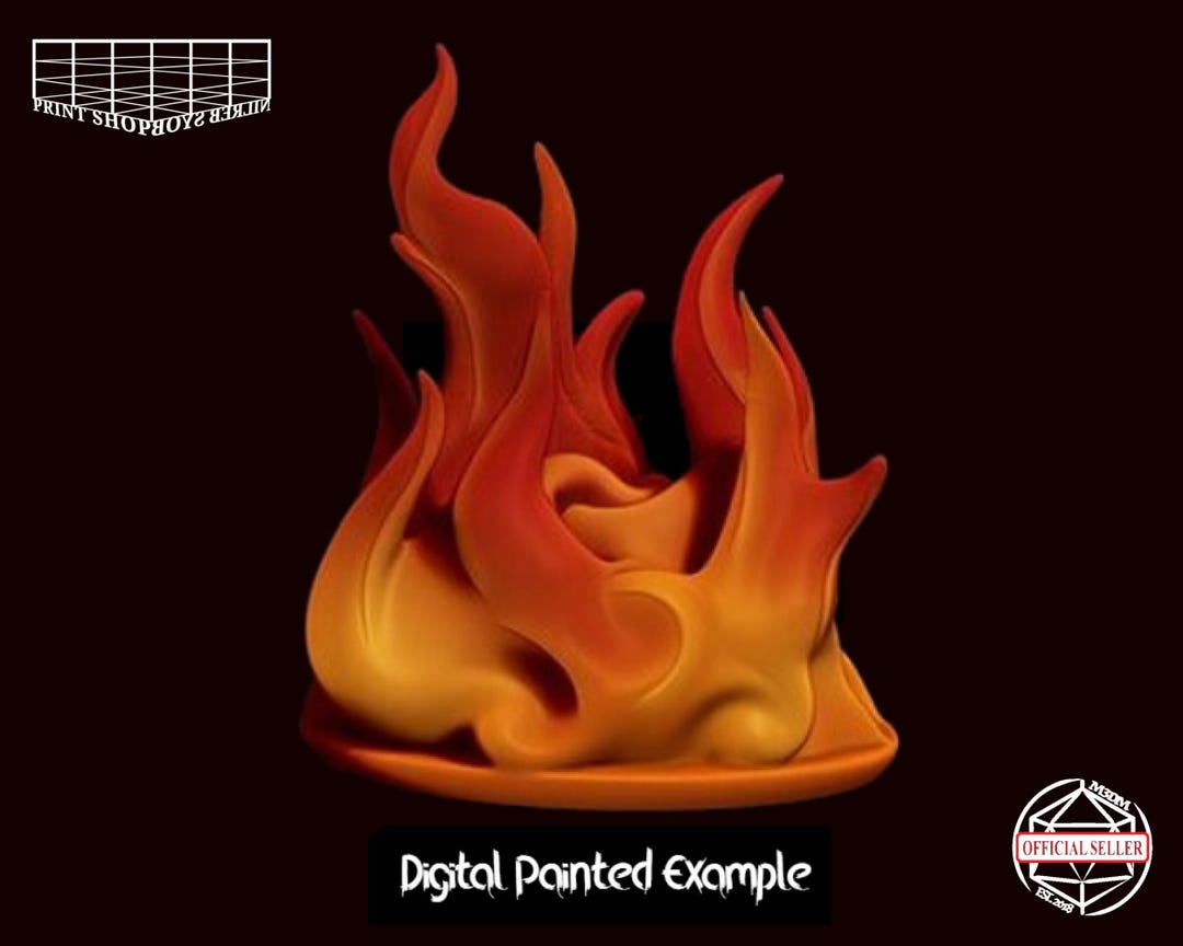 Fire Disk Miniature Firedisk Miniature Spell Effects Terrain Tabletop ...