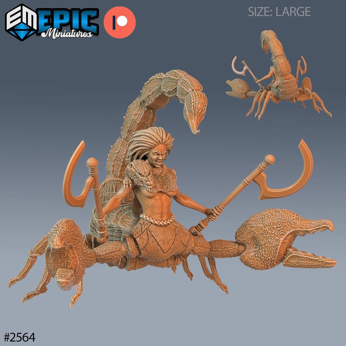 Scorpion Spear Fighter Miniature | Scorpion Arachne Female With Spear ...