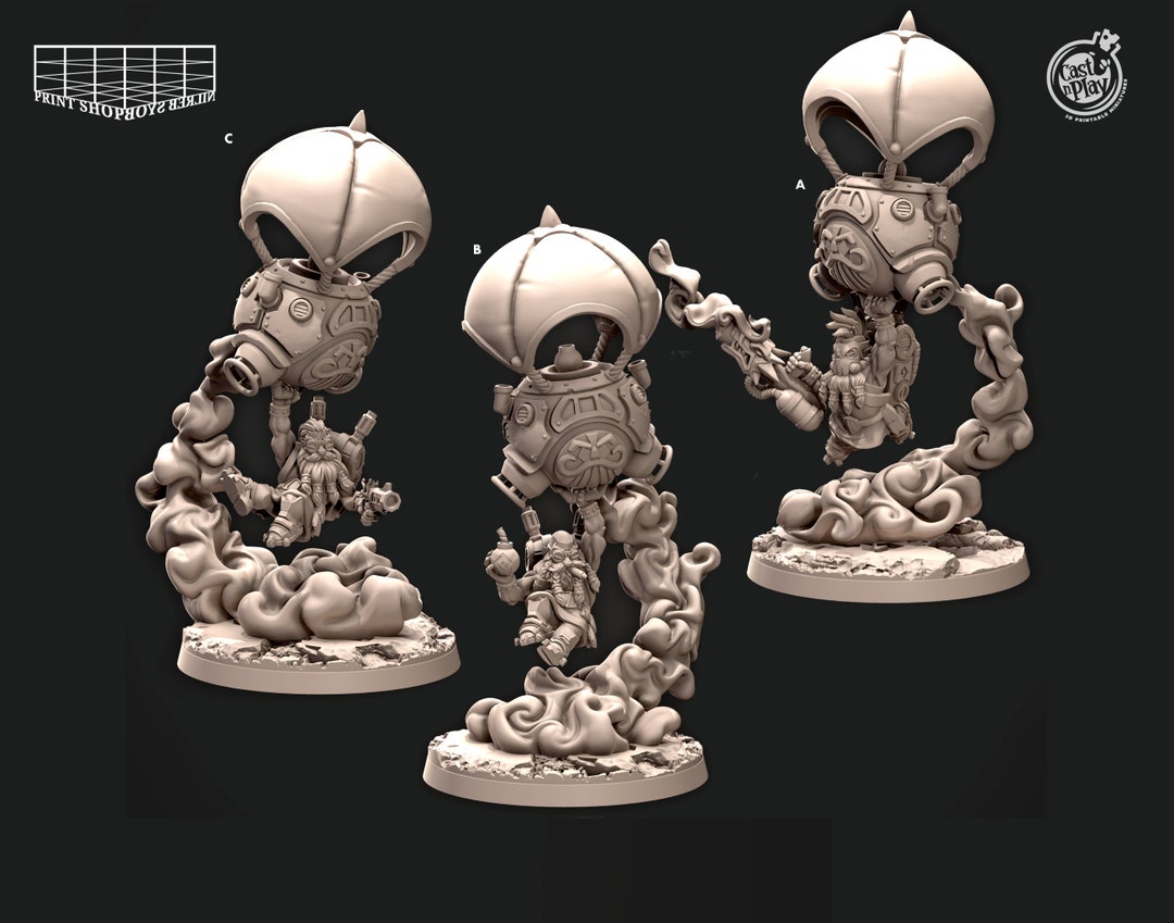 Dwarven Inventor Airstrike Miniature Set | Dwarven Vulcan Solvars ...
