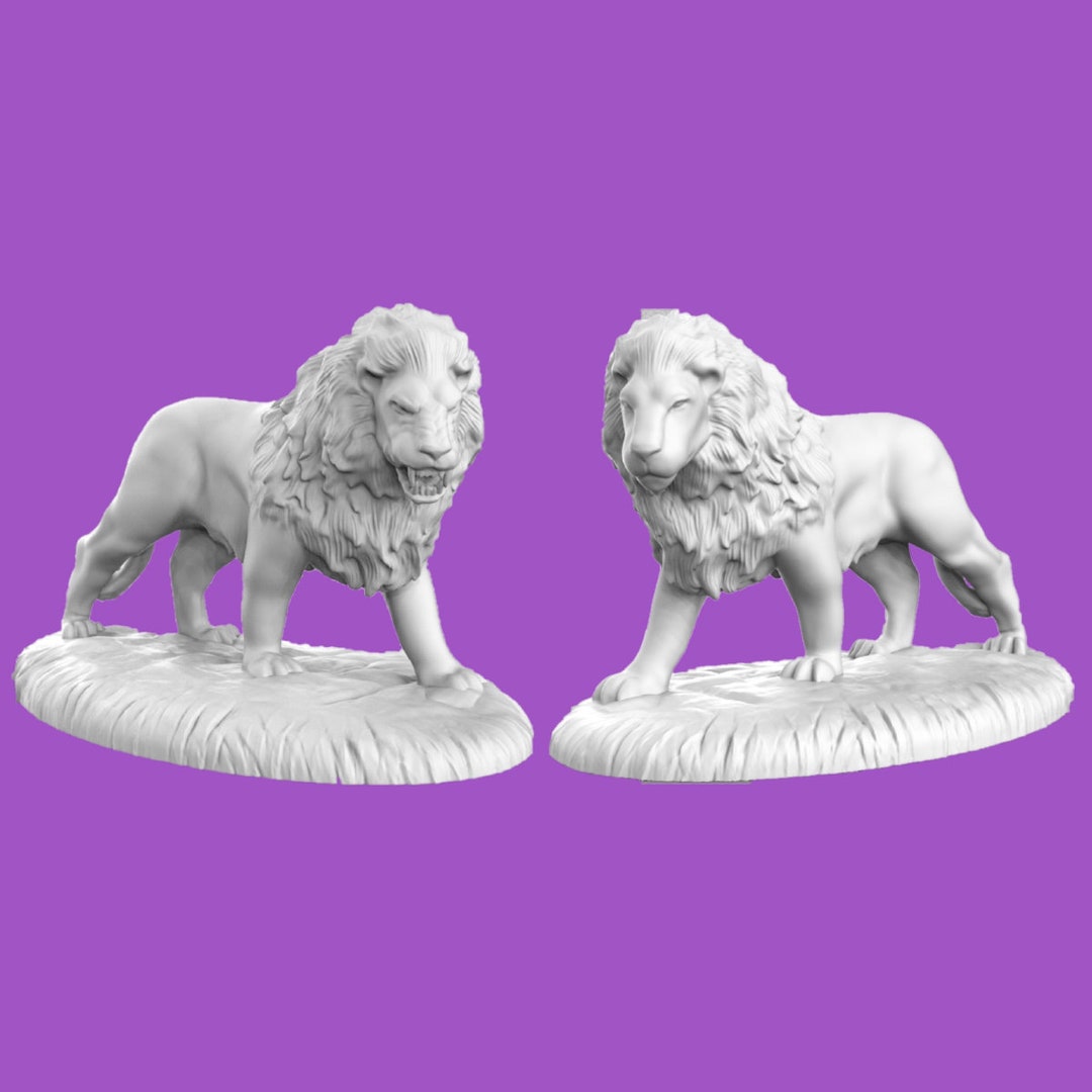 Lion Miniature Lion Miniature Beast for Tabletop Rpgs Like D&D or ...