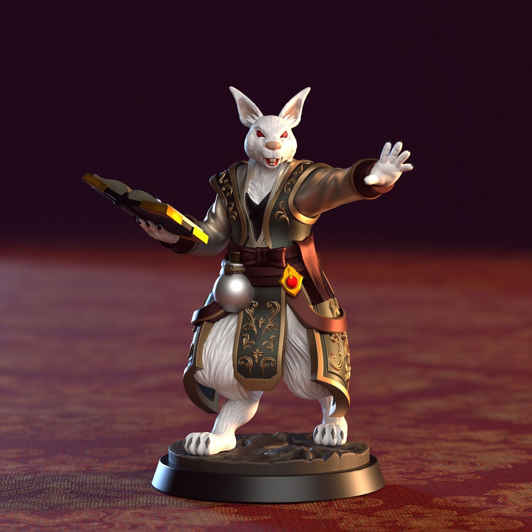 Rabbit Folk Sorcerer Miniature Rabbit Folk Sorcerer Miniature for D&D ...
