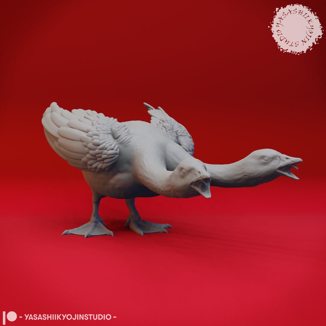 Goose Two-headed Miniature Goose Hydra Miniature for D&D 5e, Pathfinder ...