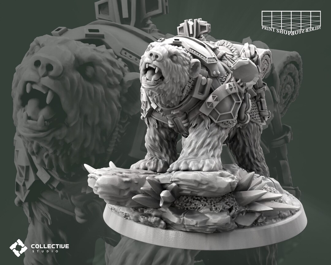 Saddled Bear Miniature Bear Companion Mount Figure Familiar and Beast ...