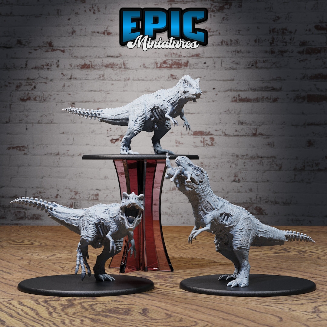 Undead Dinosaur Miniature Set Zombie T-rex Beast Pack for D&D 5e ...