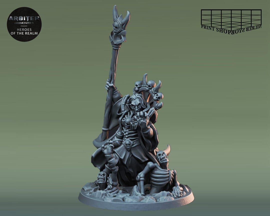 Master of the Undead Miniature | Human Necromancer Figure | Heroic ...
