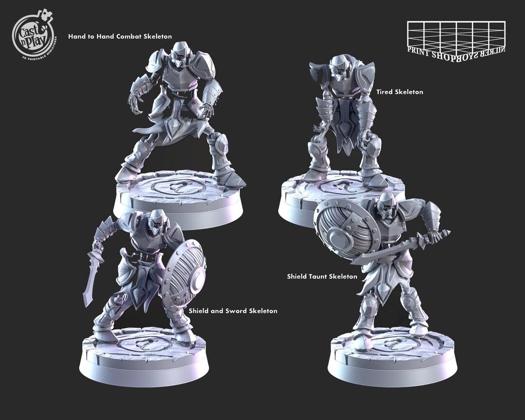 Skeleton Army Miniature Set Necromancy Minions Figure Pack Monsters ...