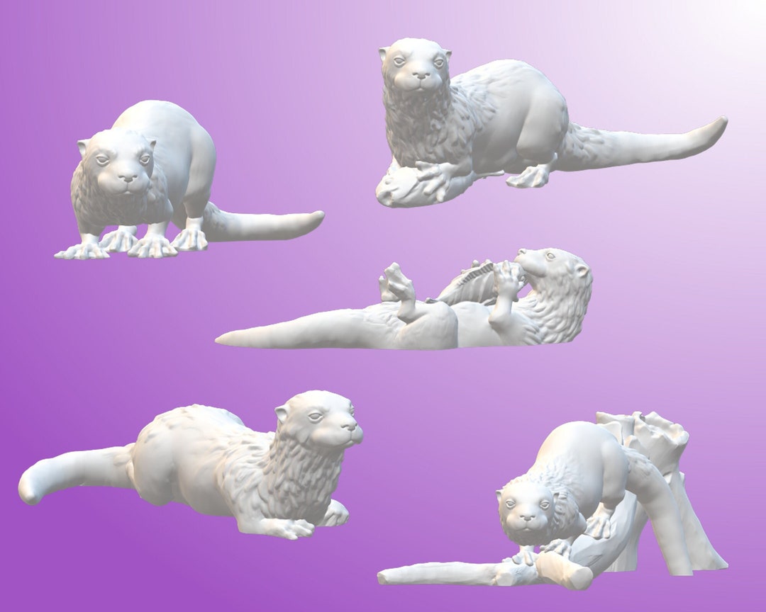 Otter Pack Miniature | Otter Set Miniature | for D&D 5e, Pathfinder and ...
