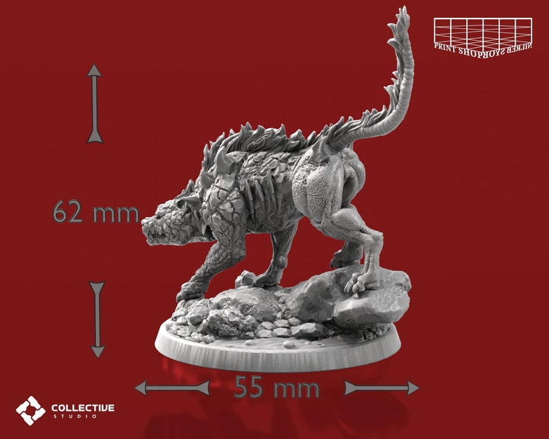 Giant Hellhound Miniature | Fire Giant Hell Hound Figure | Iconic ...