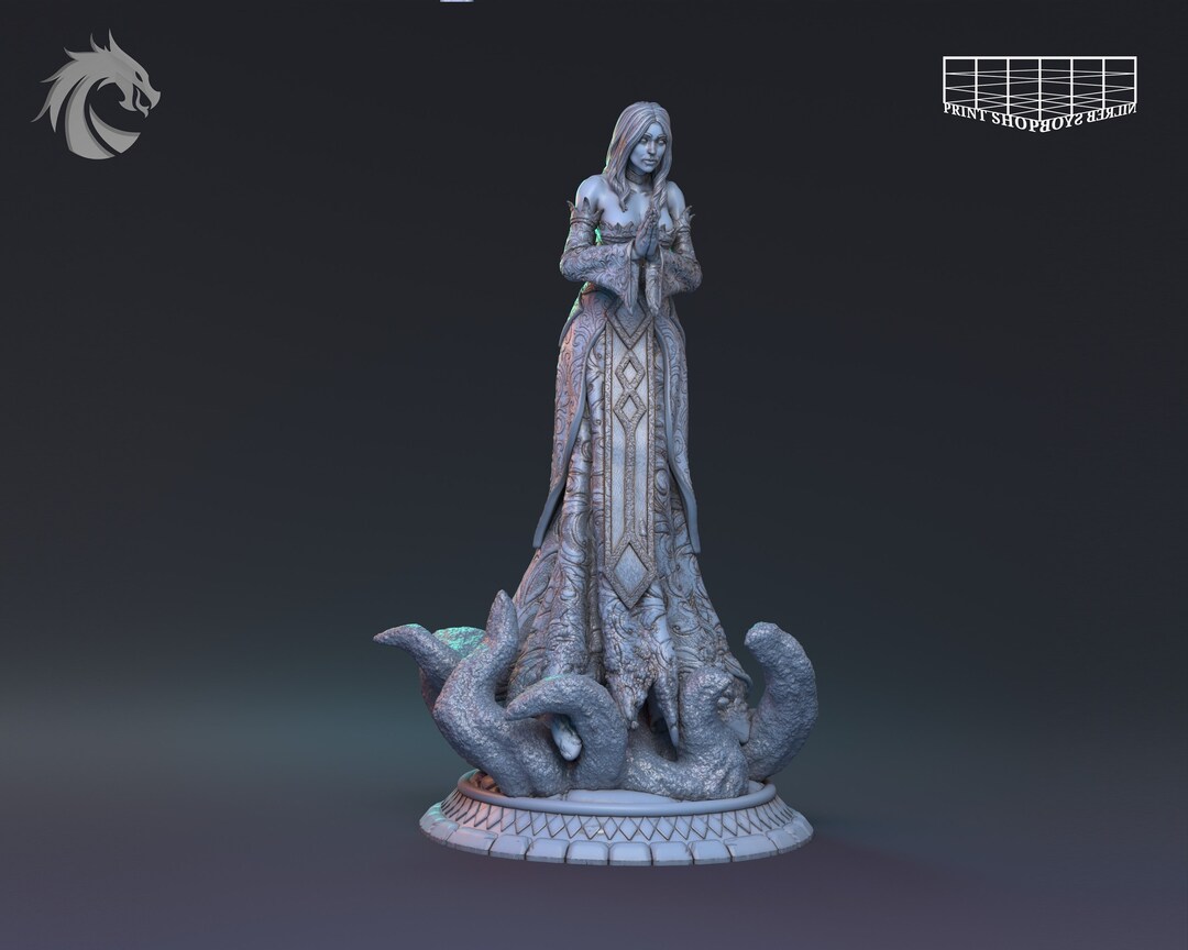 Ascended Priestess Miniature Siren Figure Highly Detailed 3D Print for ...