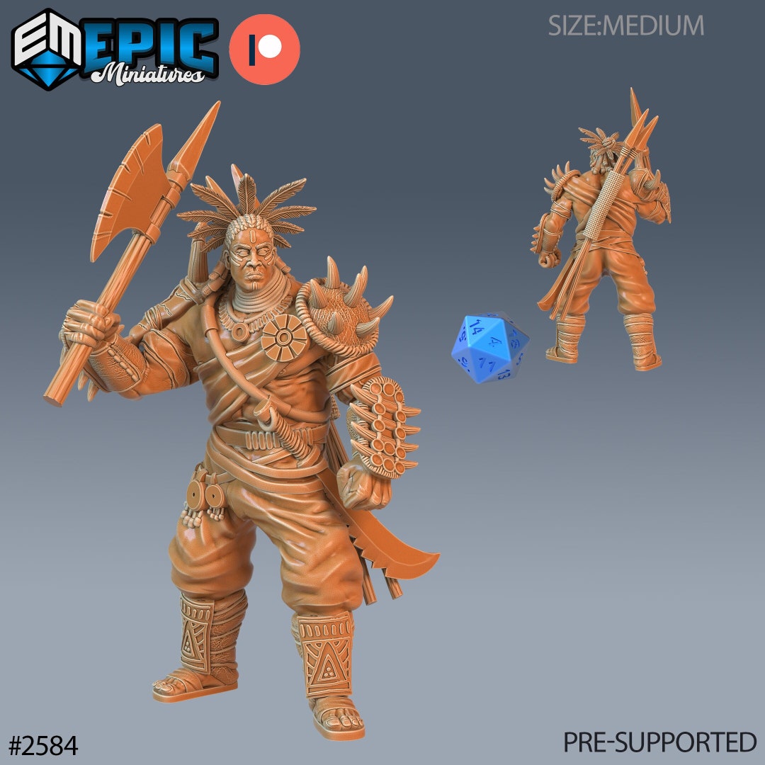 Tribal Warrior Miniature | Tribe Champion Miniature | for D&D 5e ...