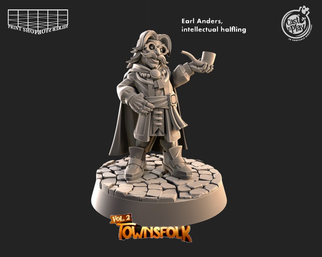 Halfling Professor Miniature | Gnome Earl University Professor Figure ...