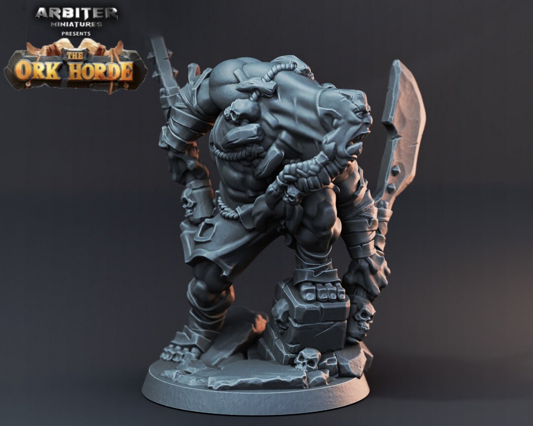 Orc Berserker Miniature Orc Berserk Miniature for D&D 5e, Pathfinder ...
