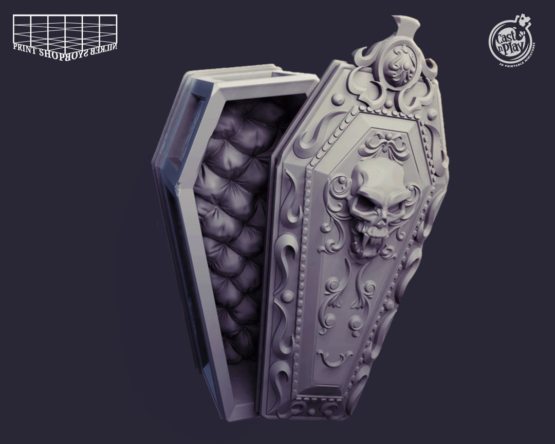 Vampire Coffin With Separate Lid Miniature | Scary Vampire Coffin ...