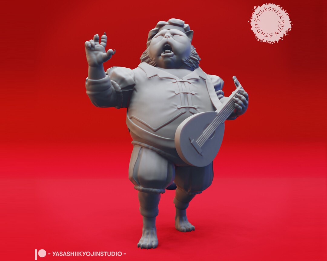 Catfolk Bard Miniature Cat Folk Herald Miniature Heroic Characters for ...