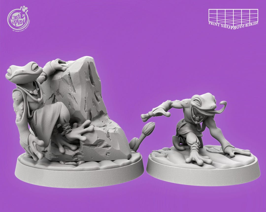 Frogfolk Monk Miniature Set | Humanoid Frog Monk Figure Pack | Jungle ...