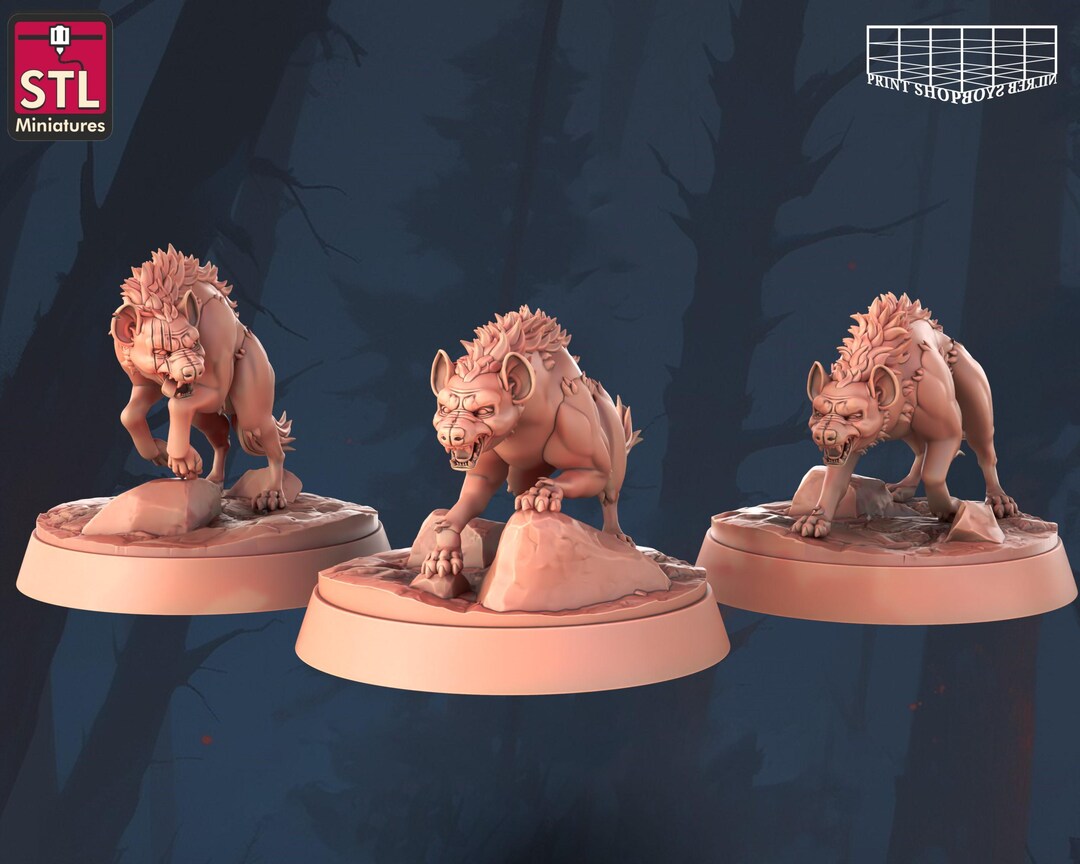 Wild Hyenas Miniature Pack | Companion | for D&D 5e, Pathfinder and ...