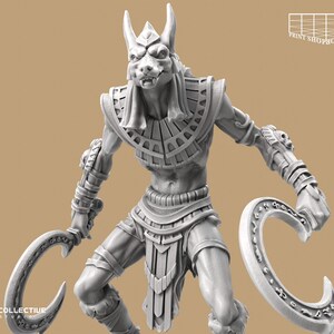 Jackal Fighter Miniature | Jackal Warrior Scythe Figure | Desert ...