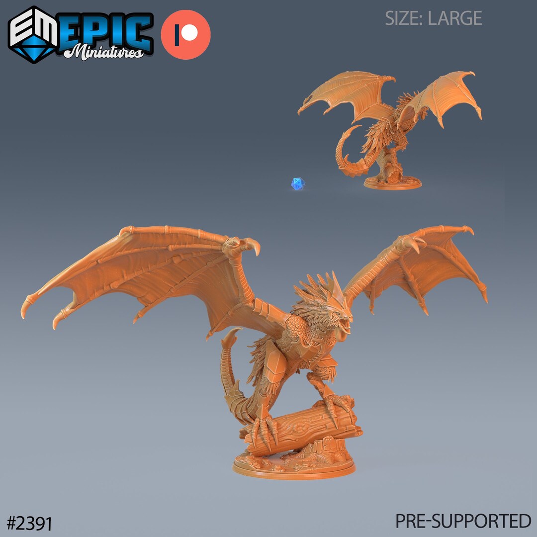 Giant Cockatrice Miniature Cockatrice on Tree Trunk Miniature for D&D ...