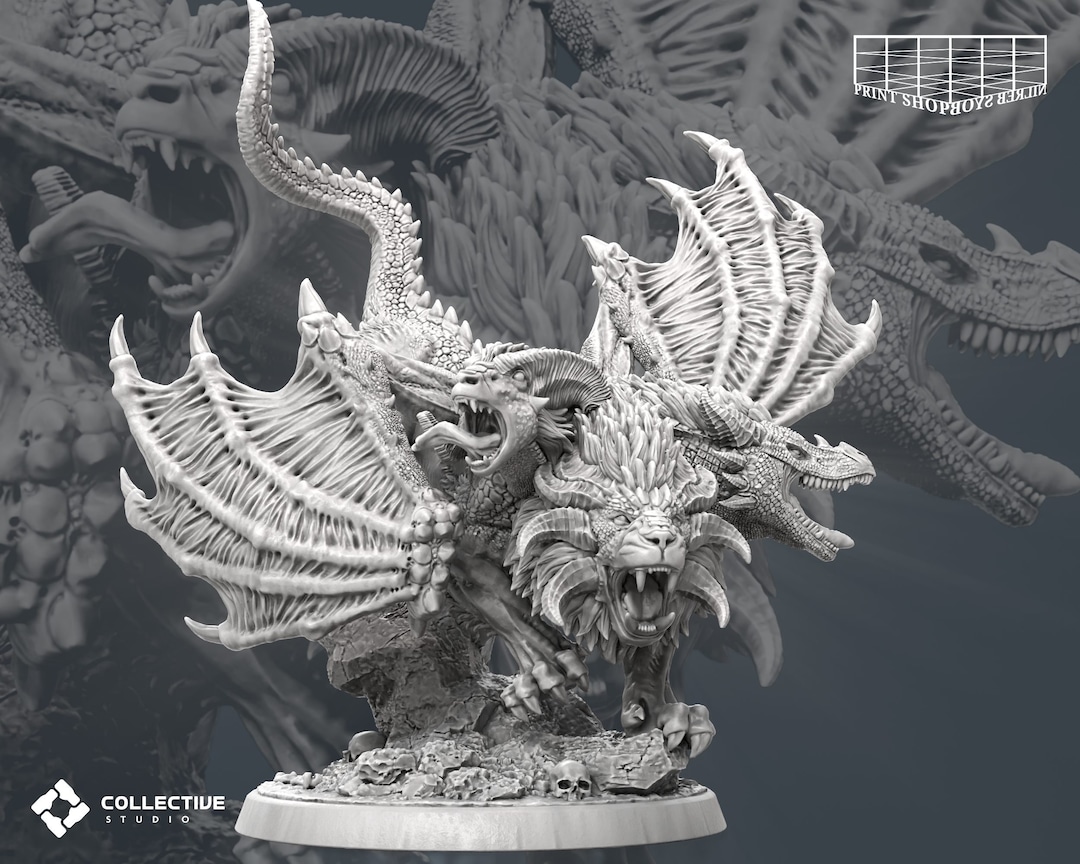 Chimera Miniature | Raging Chimera Figure | Iconic Monsters | Hills ...