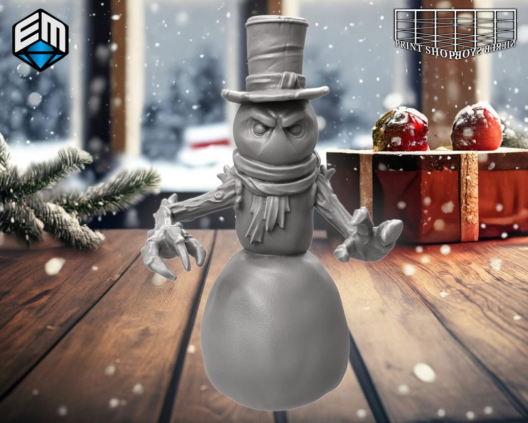 Animated Snowman Miniature | Animated Snowman With Scarf | for D&D 5e ...