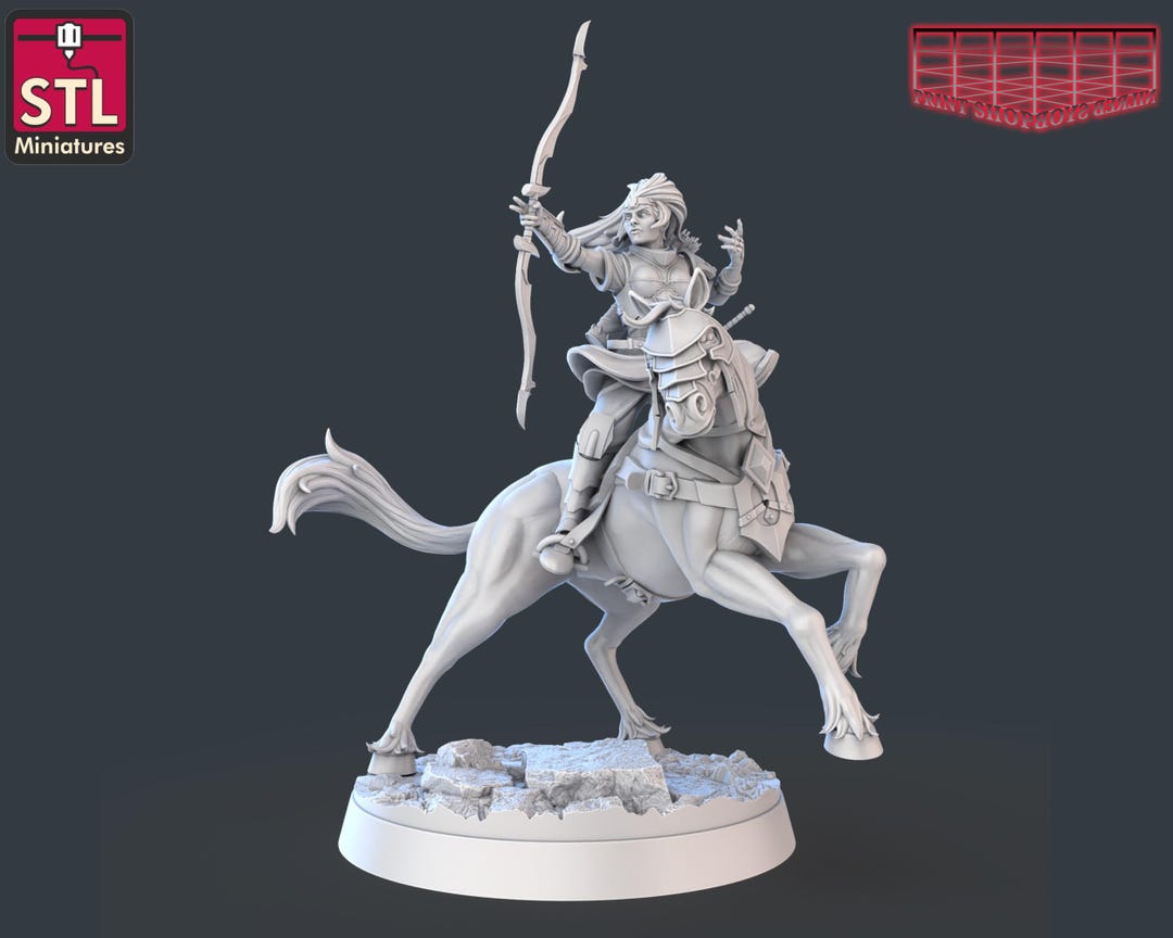 Galloping Ranged Fighter Miniature | Femle Human Bow Archer Figure ...