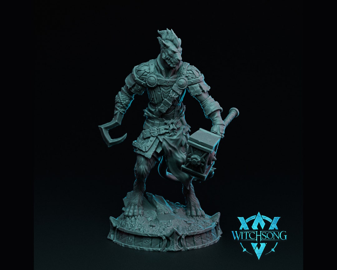 Cat Folk Veteran Fighter Miniature Leonin Fighter for D&D 5e ...