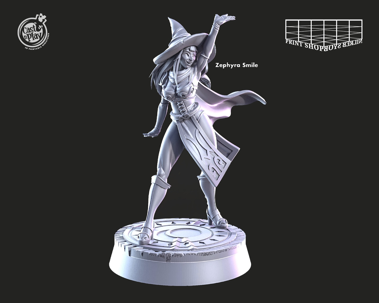 Wind Mage Miniature Set | Wind Sorceress Figure Pack | 2 Poses | Highly ...