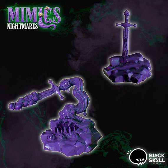 Mimic Sword in Stone Miniature Mimic Sword Set Miniature - Etsy