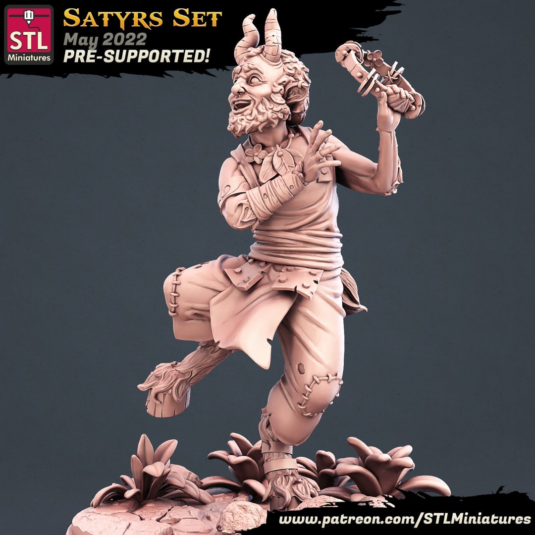 Dancing Faun Miniature Dancing Satyr Miniature STL Miniatures 32mm for ...