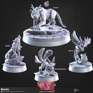 Fantasy Winged Rabbit Miniature | Flying Arcane Hyrnin Figure ...