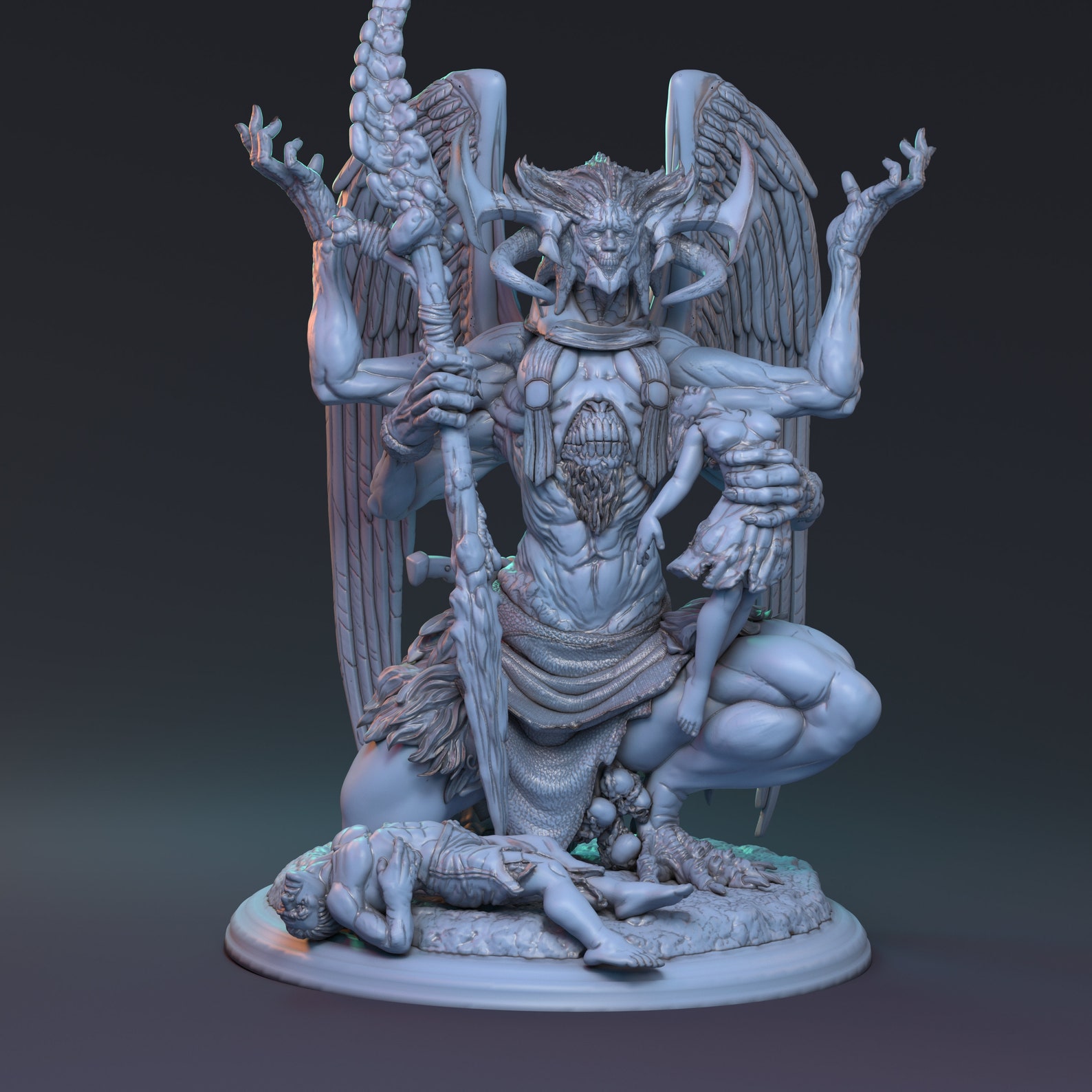 Man-eating Demon Miniature | Lord of the Underworld Figure | for D&D 5e ...