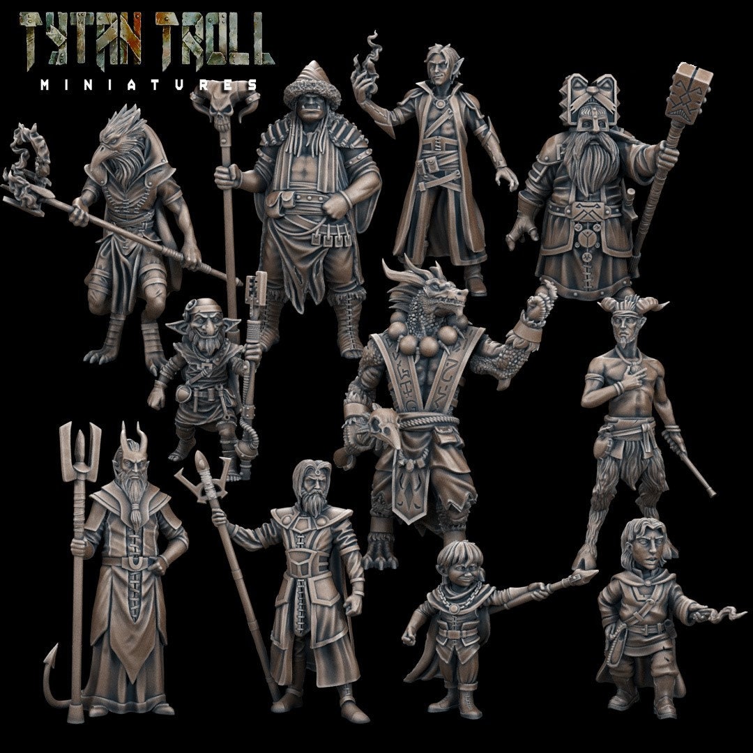 Bird Folk Mage Miniature | Female Raven Folk Wizard Miniature | for D&D ...